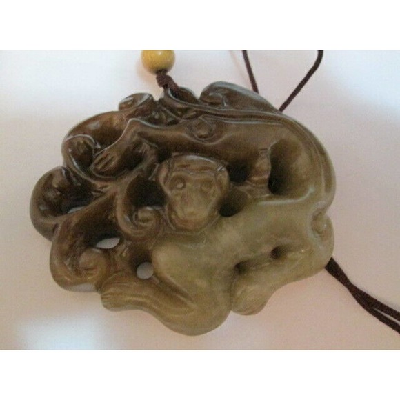 Jade | Jewelry | Vintage Antque Chinese Carved Monkey Nephrite Jadeite Jade Pendant | Poshmark